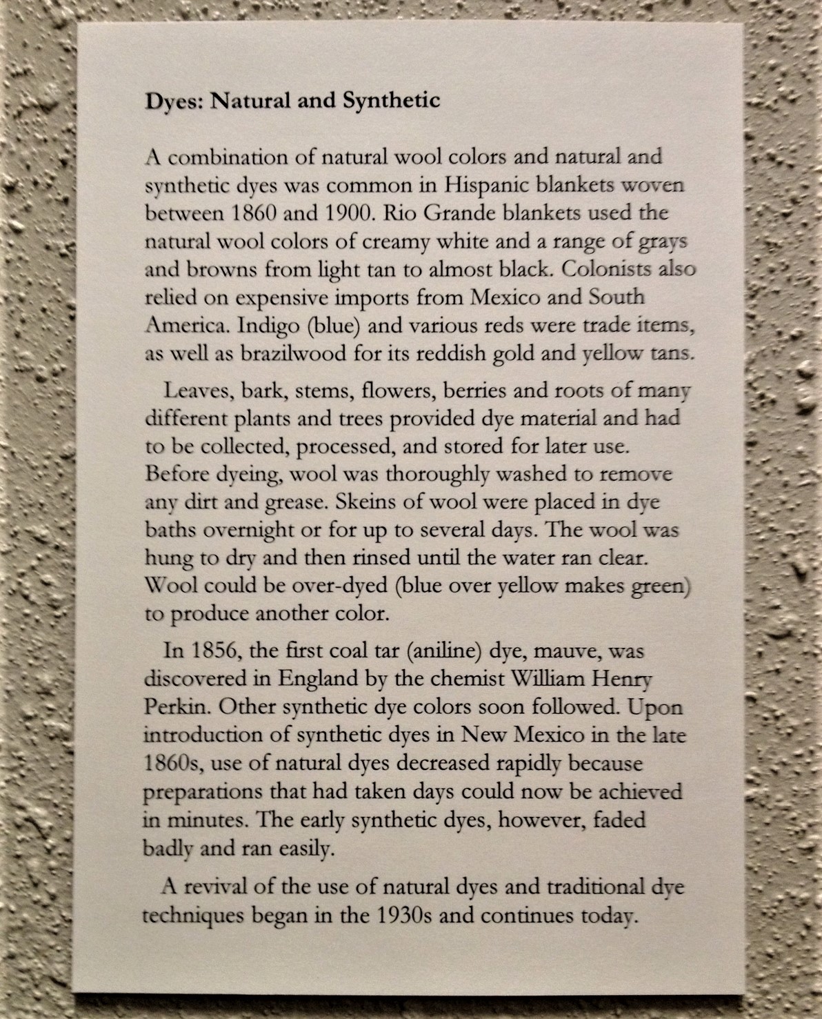 Rio Grande Textiles Exhibit: Interpretive Labels | Salazar Family ...