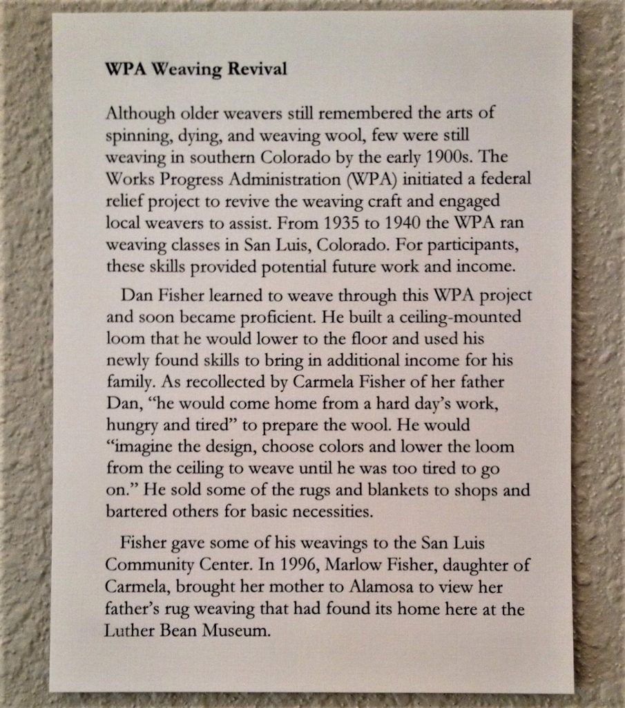 Rio Grande Textiles Exhibit: Interpretive Labels | Salazar Family ...